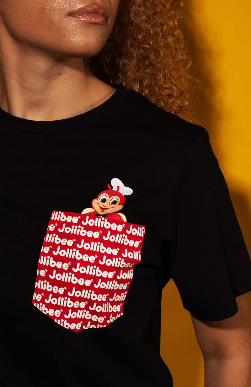 Jollibee Black T-shirt With Red Pocket | Jolly Merch Shop