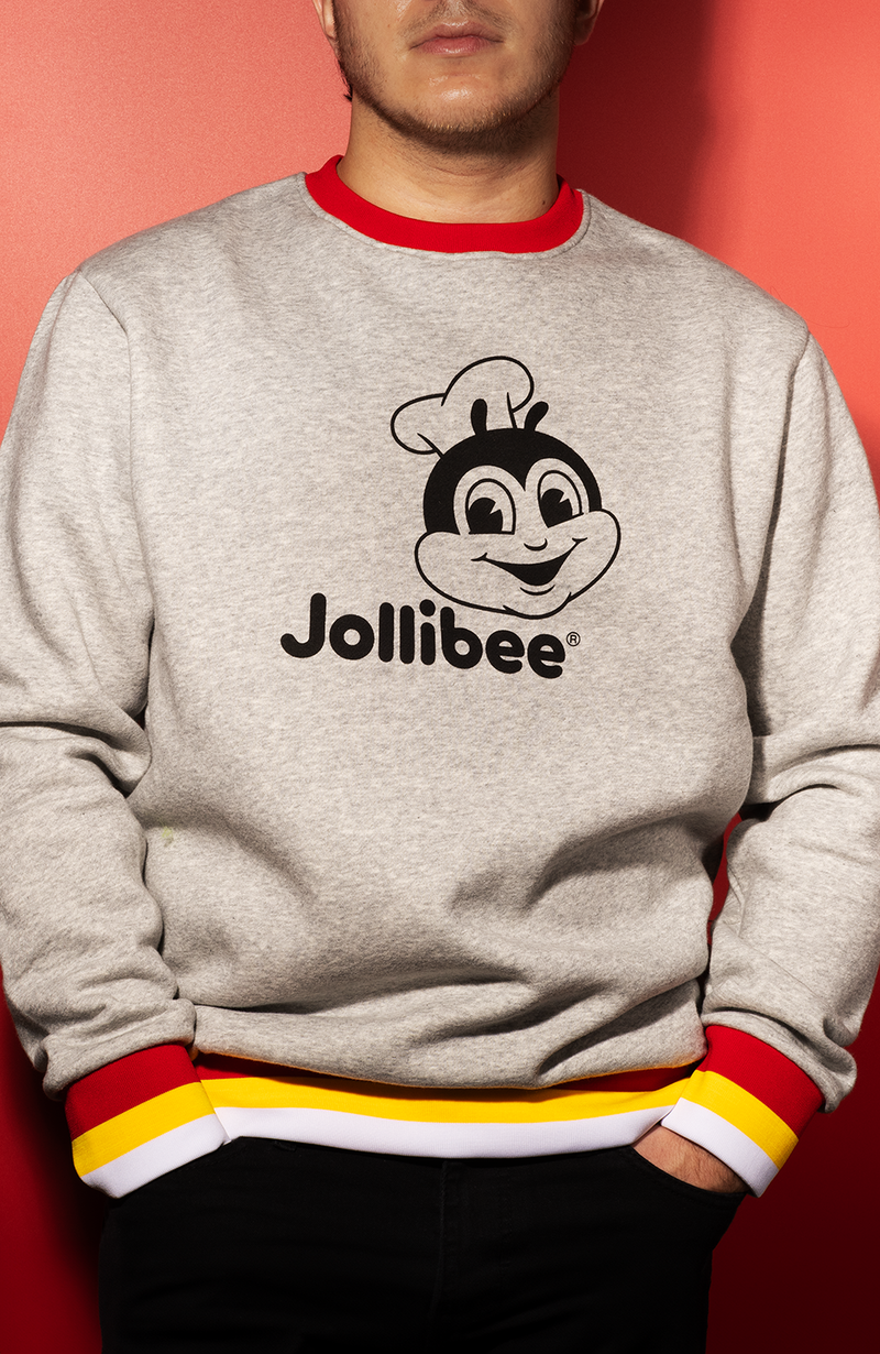 Jollibee Gray Crewneck Sweater | Jolly Merch Shop