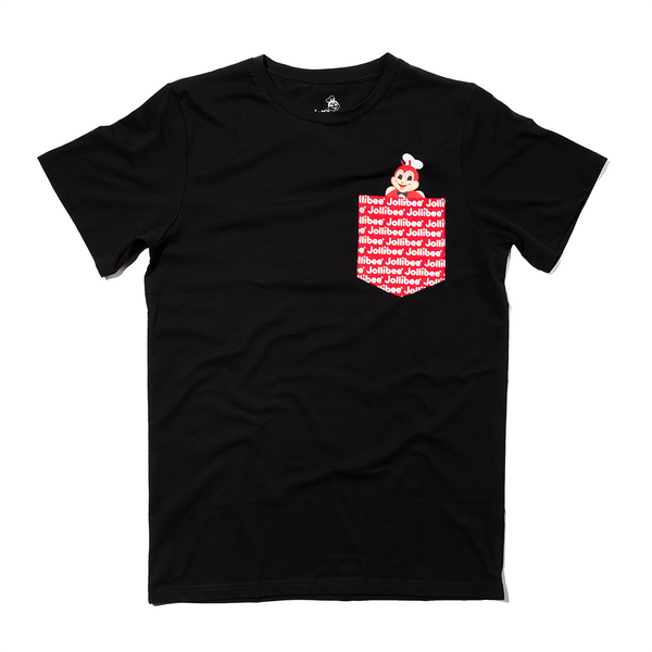 Jollibee Black T-shirt With Red Pocket | Jolly Merch Shop